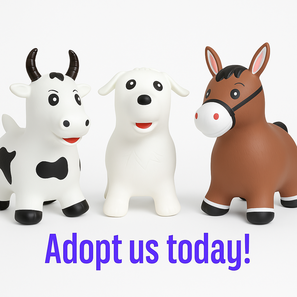 Bouncy Hopper Toys – Bunny, Cow, Horse, Puppy and More